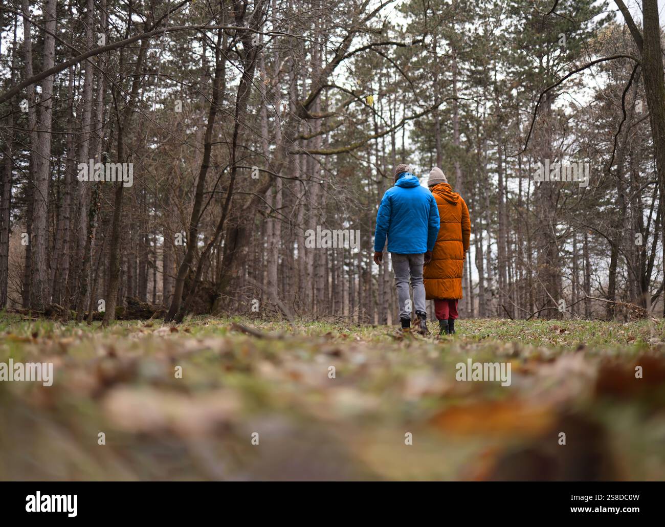 Couple walking talking in park hi-res stock photography and images - Alamy