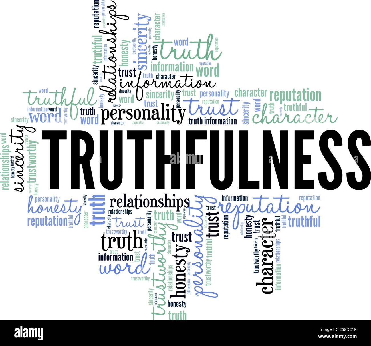 Truthfulness word cloud conceptual design isolated on white background ...
