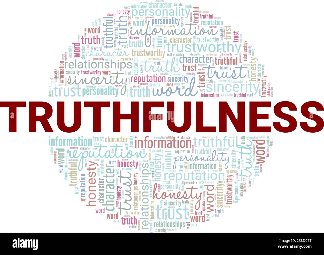 Truthfulness word cloud conceptual design isolated on white background ...
