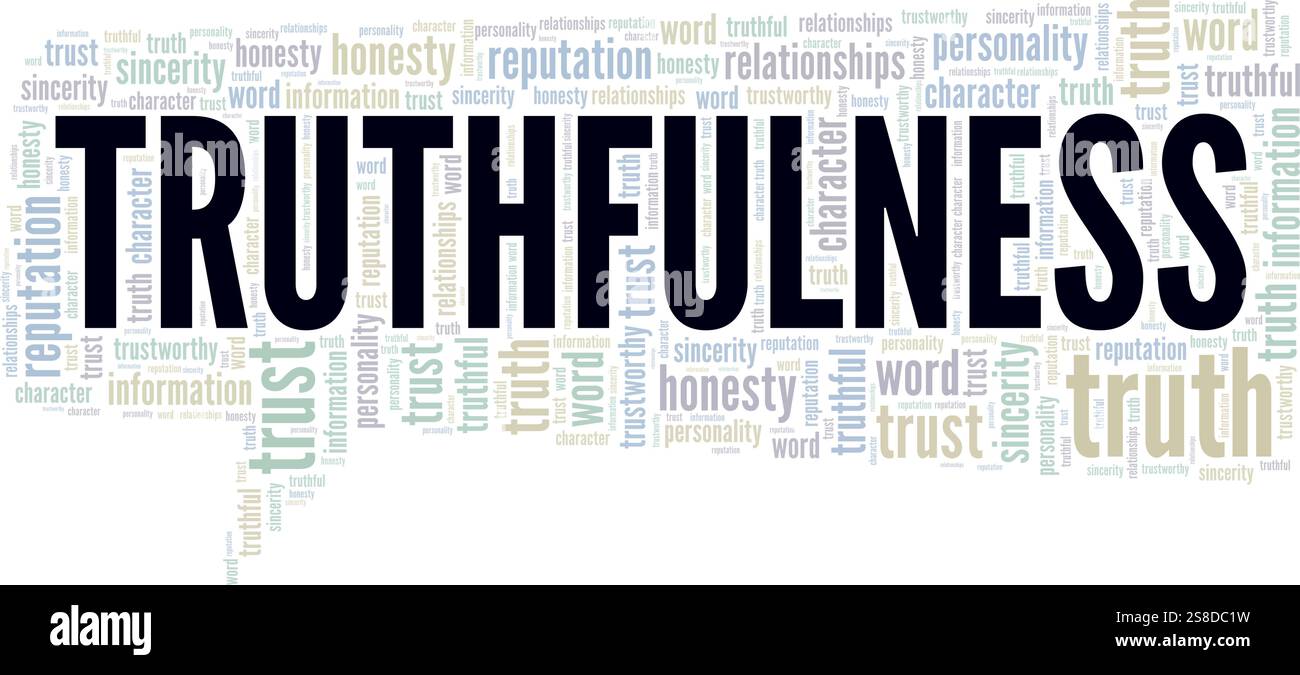 Truthfulness word cloud conceptual design isolated on white background ...