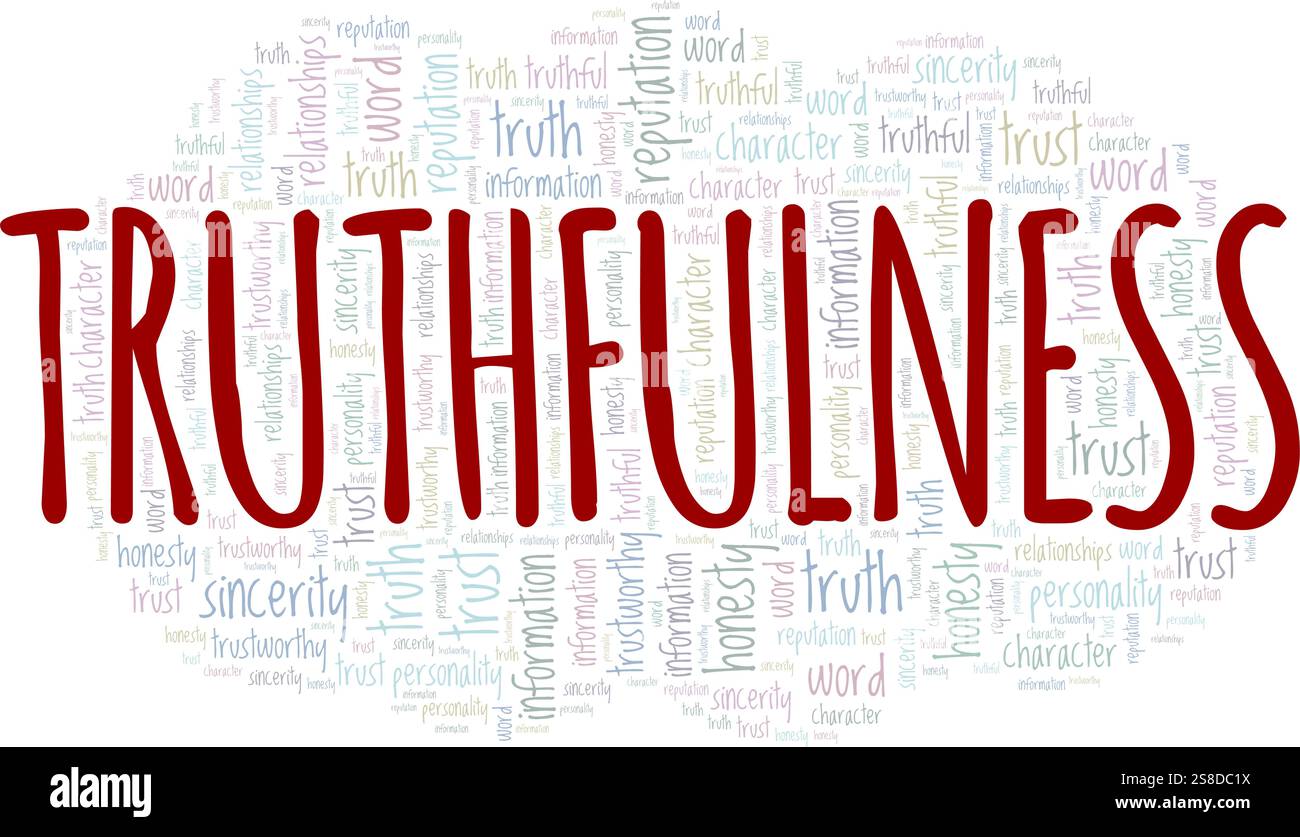 Truthfulness word cloud conceptual design isolated on white background ...