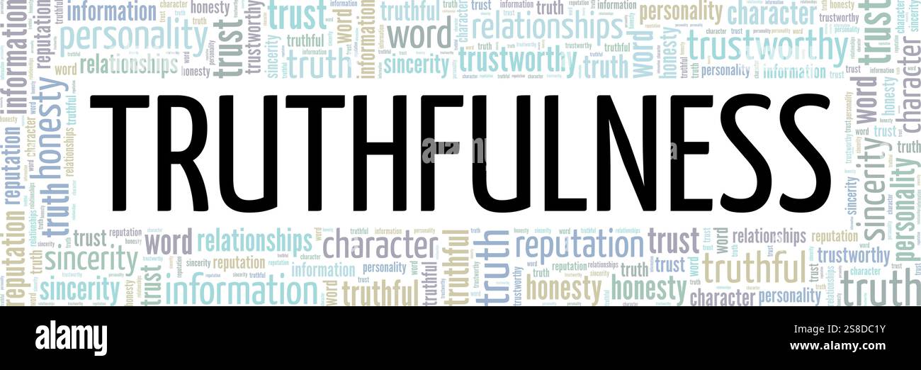 Truthfulness word cloud conceptual design isolated on white background ...
