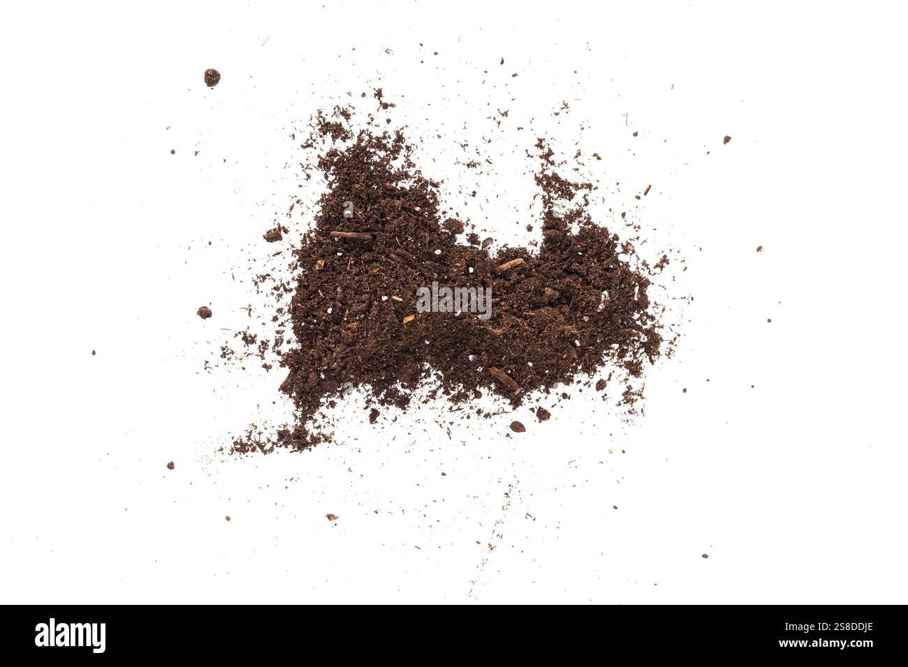 Soil or dirt section isolated on white background Stock Photo - Alamy