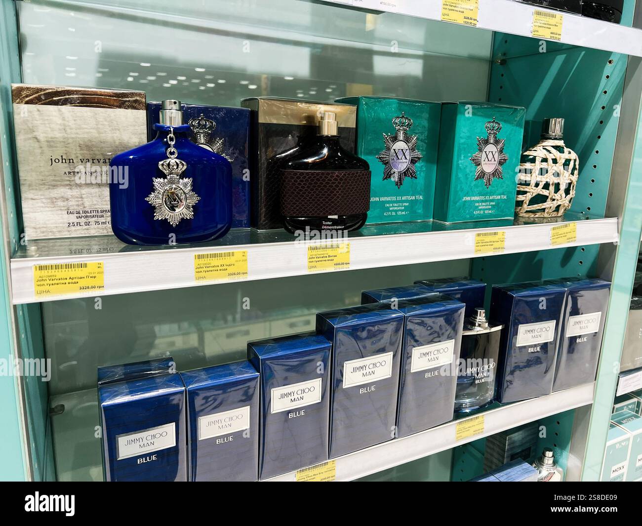 Kyiv, Ukraine - January 21, 2025: A shelf showcasing a variety of ...