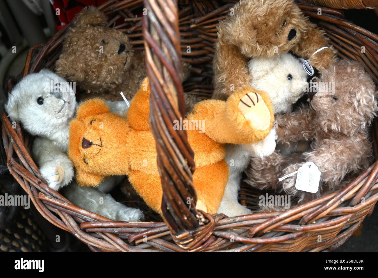 basket of teddy bears in shop window Stock Photo - Alamy