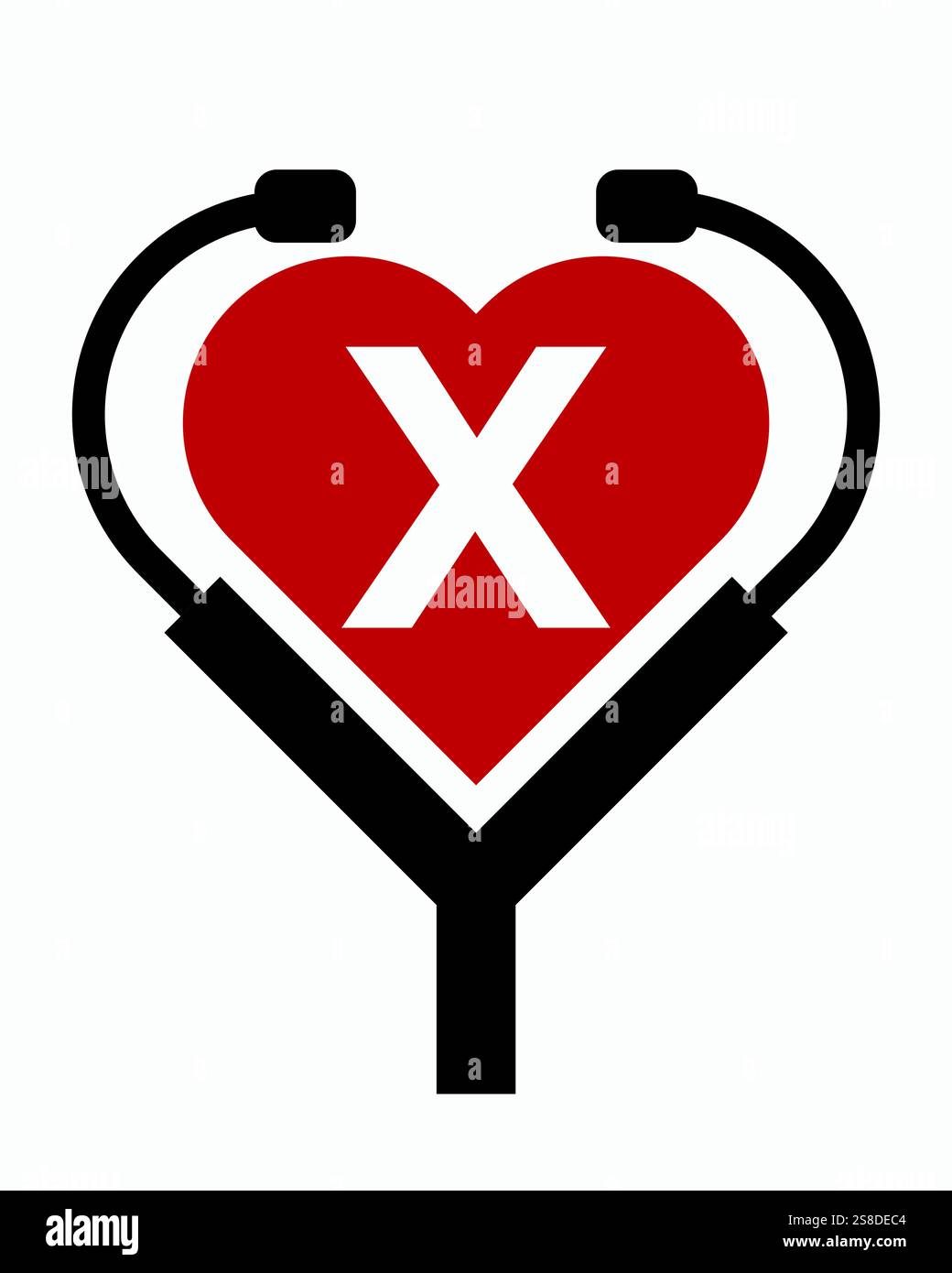 Initial Letter X Medical or Doctor Logo Concept With Stethoscope Symbol ...