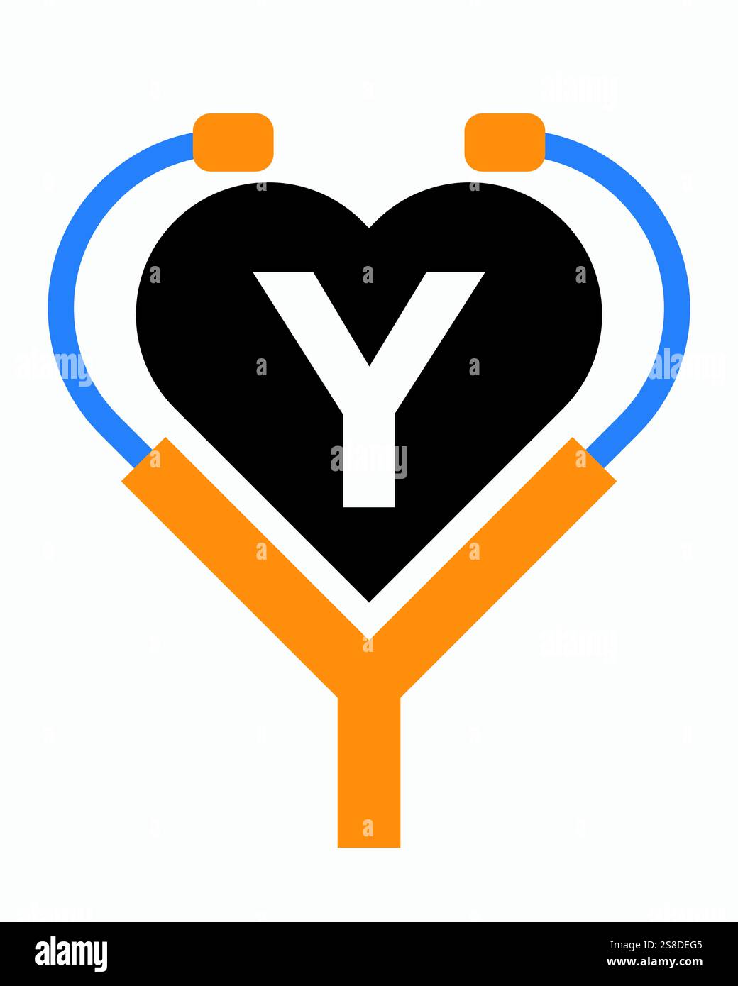 Initial Letter Y Medical or Doctor Logo Concept With Stethoscope Symbol ...