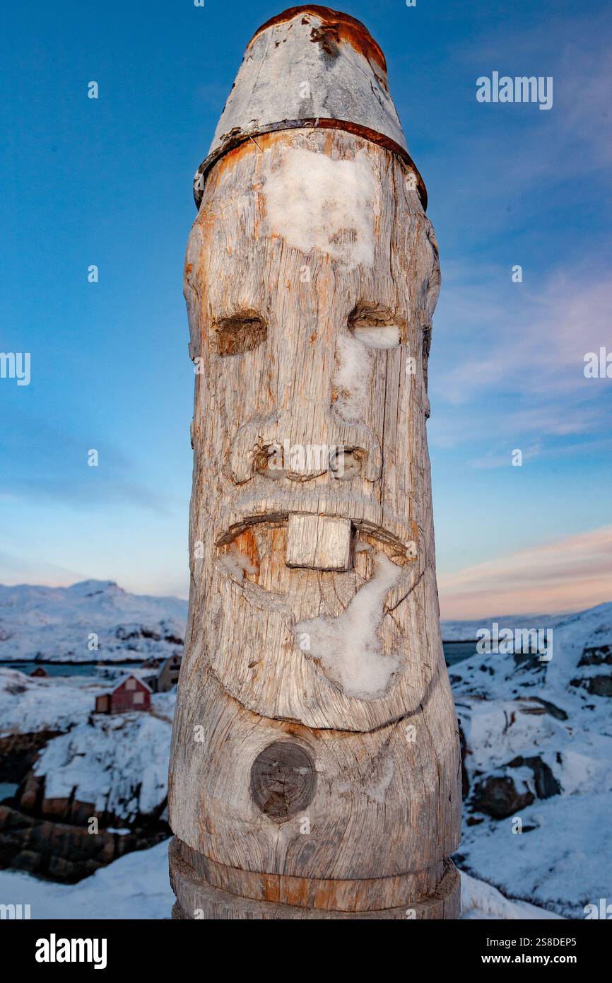 This totem, known as Assaqutaq, stands prominently in Greenland ...