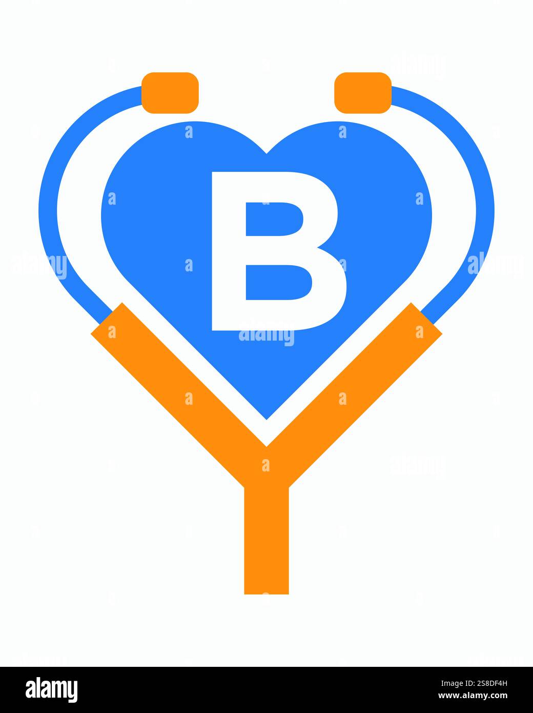 Initial Letter B Medical or Doctor Logo Concept With Stethoscope Symbol ...