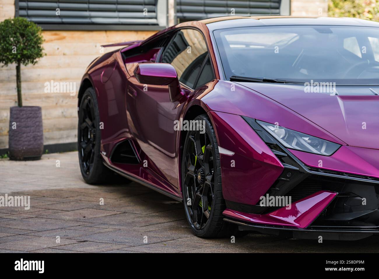 Slovenia, Ljubljana - 24 May 2024: Purple Lamborghini Huracan luxury ...