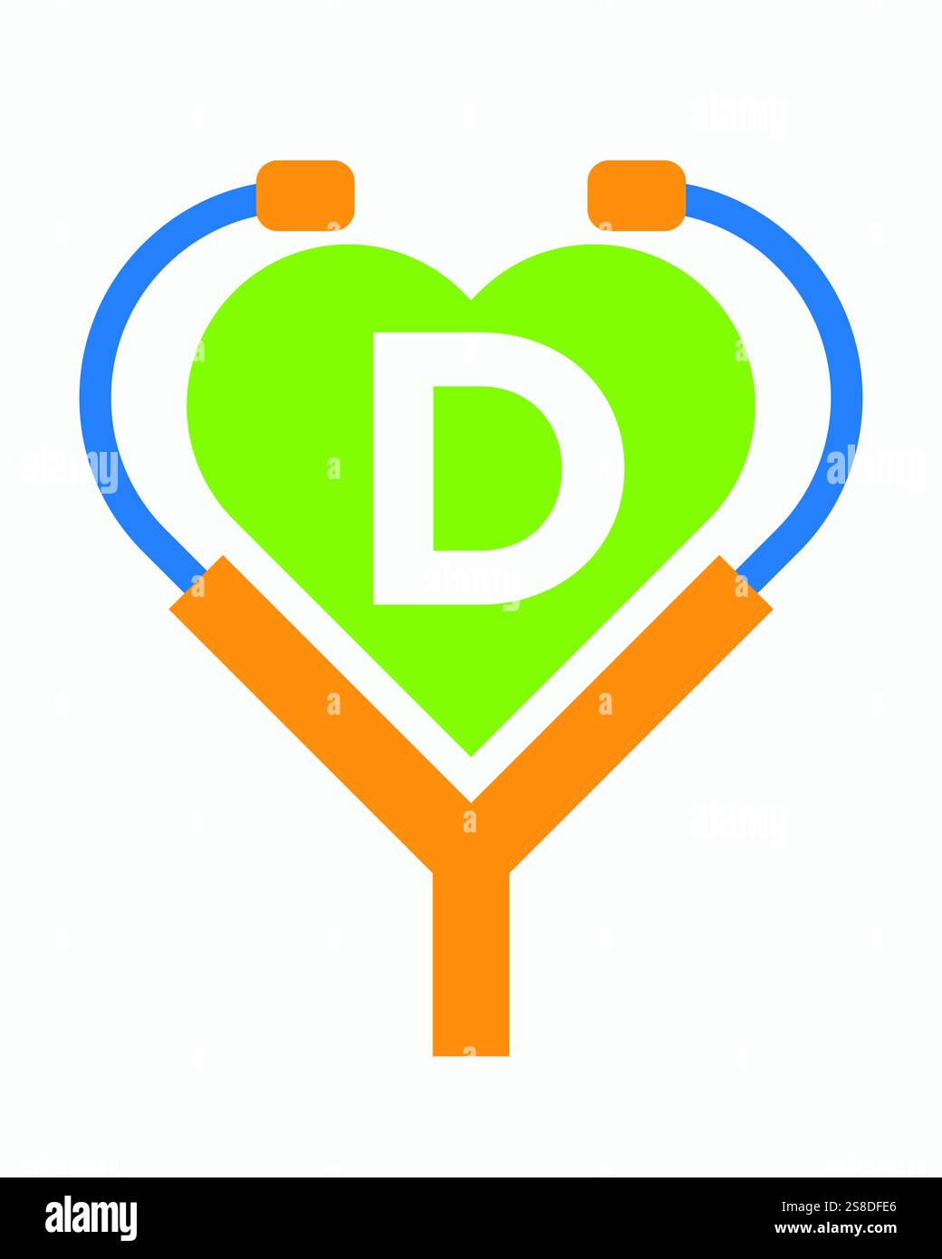 Initial Letter D Medical or Doctor Logo Concept With Stethoscope Symbol ...
