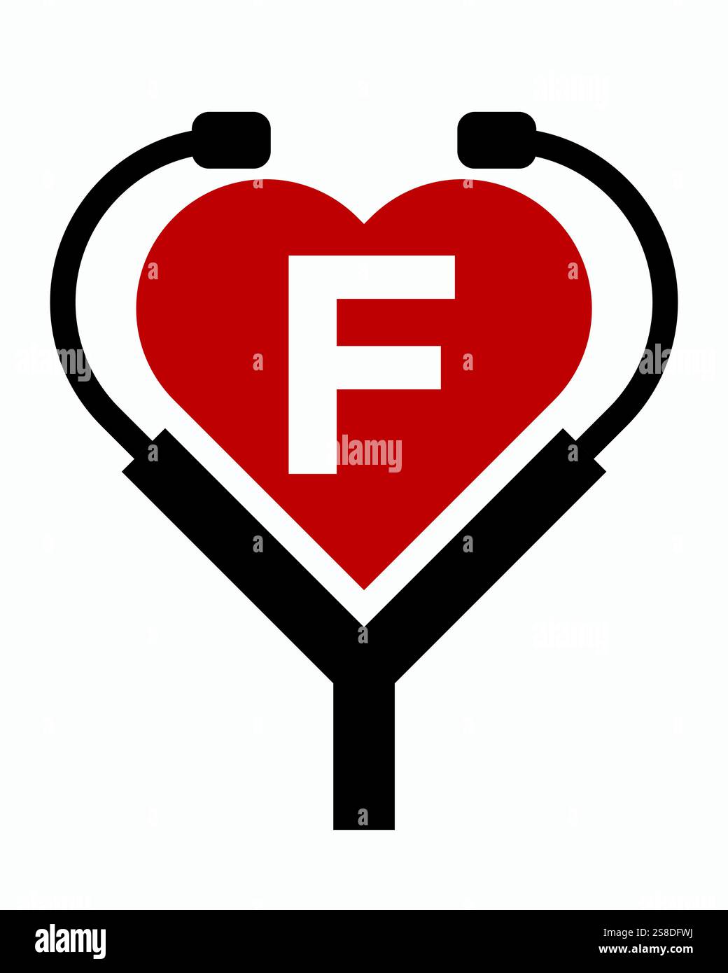 Initial Letter F Medical or Doctor Logo Concept With Stethoscope Symbol ...