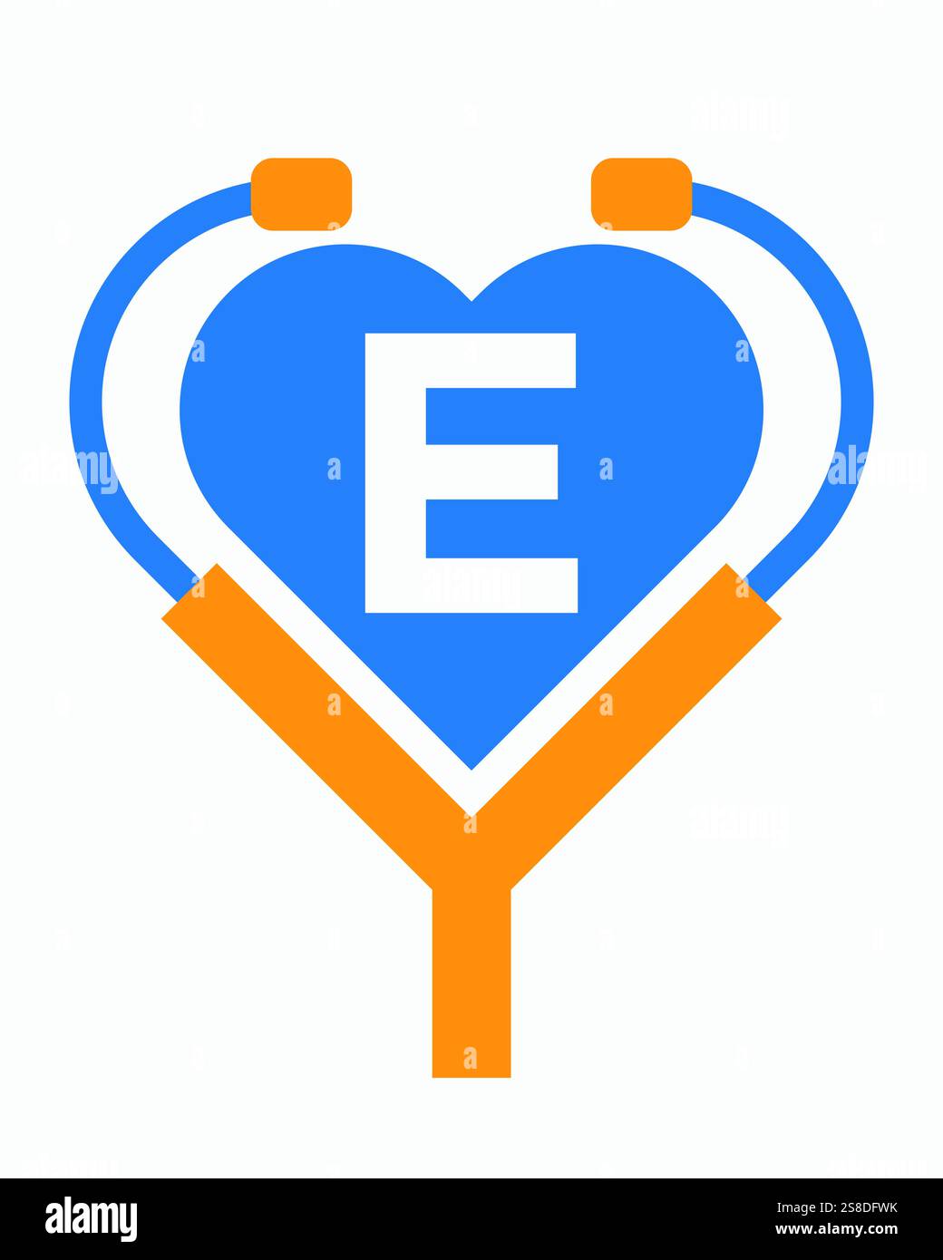 Initial Letter E Medical or Doctor Logo Concept With Stethoscope Symbol ...