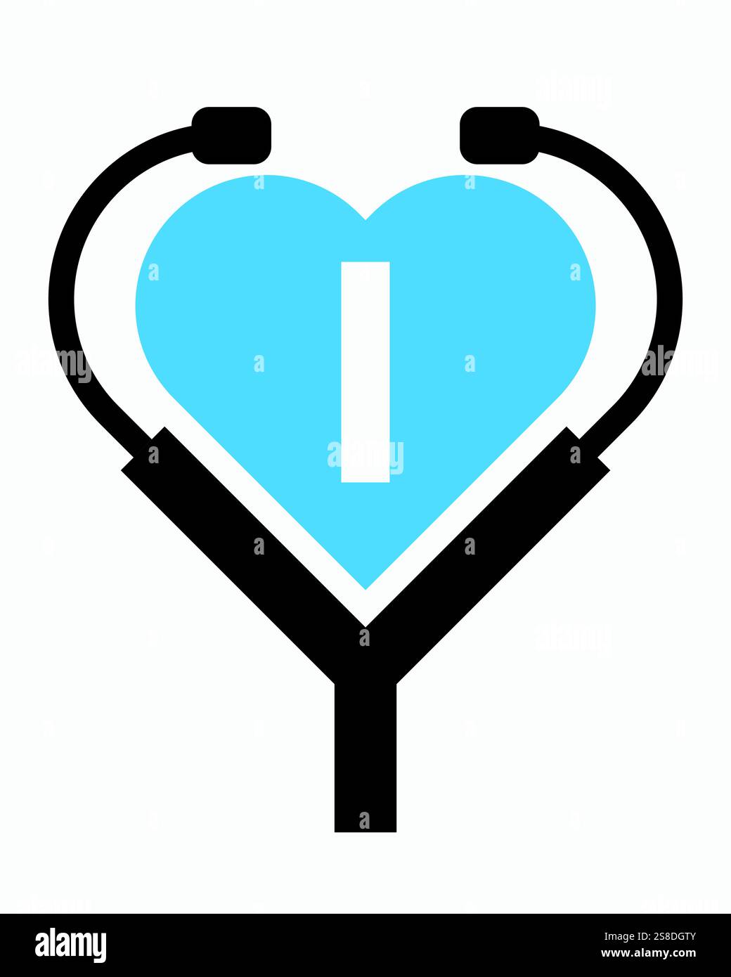 Initial Letter I Medical or Doctor Logo Concept With Stethoscope Symbol ...