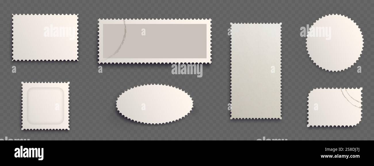 Postage stamp blank frame collection of various shapes - rectangular ...