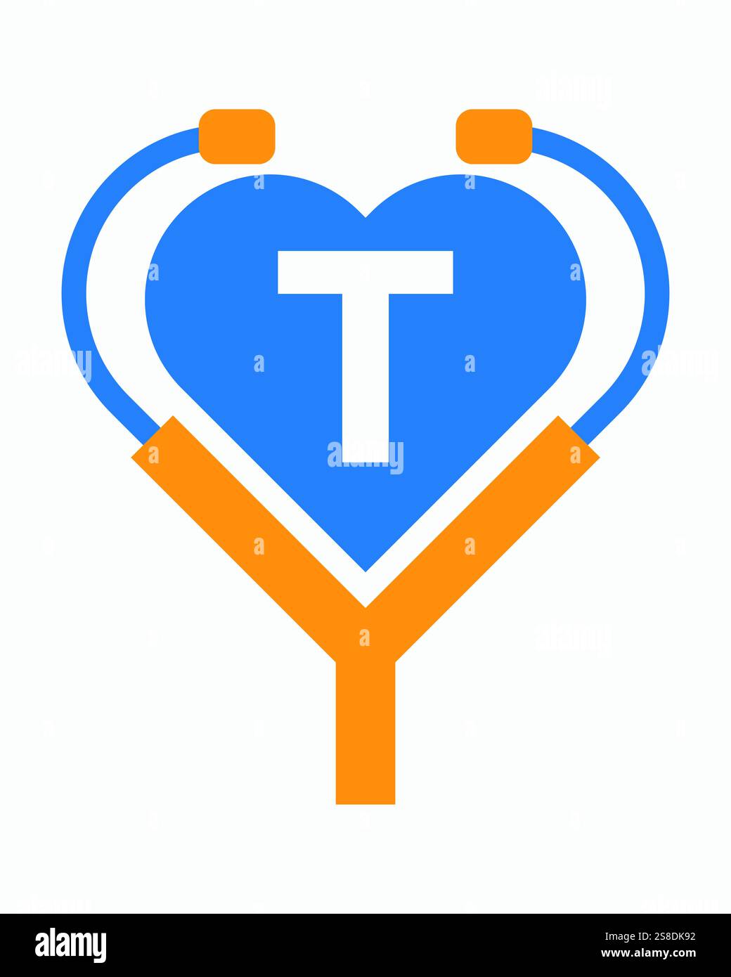 Initial Letter T Medical or Doctor Logo Concept With Stethoscope Symbol ...