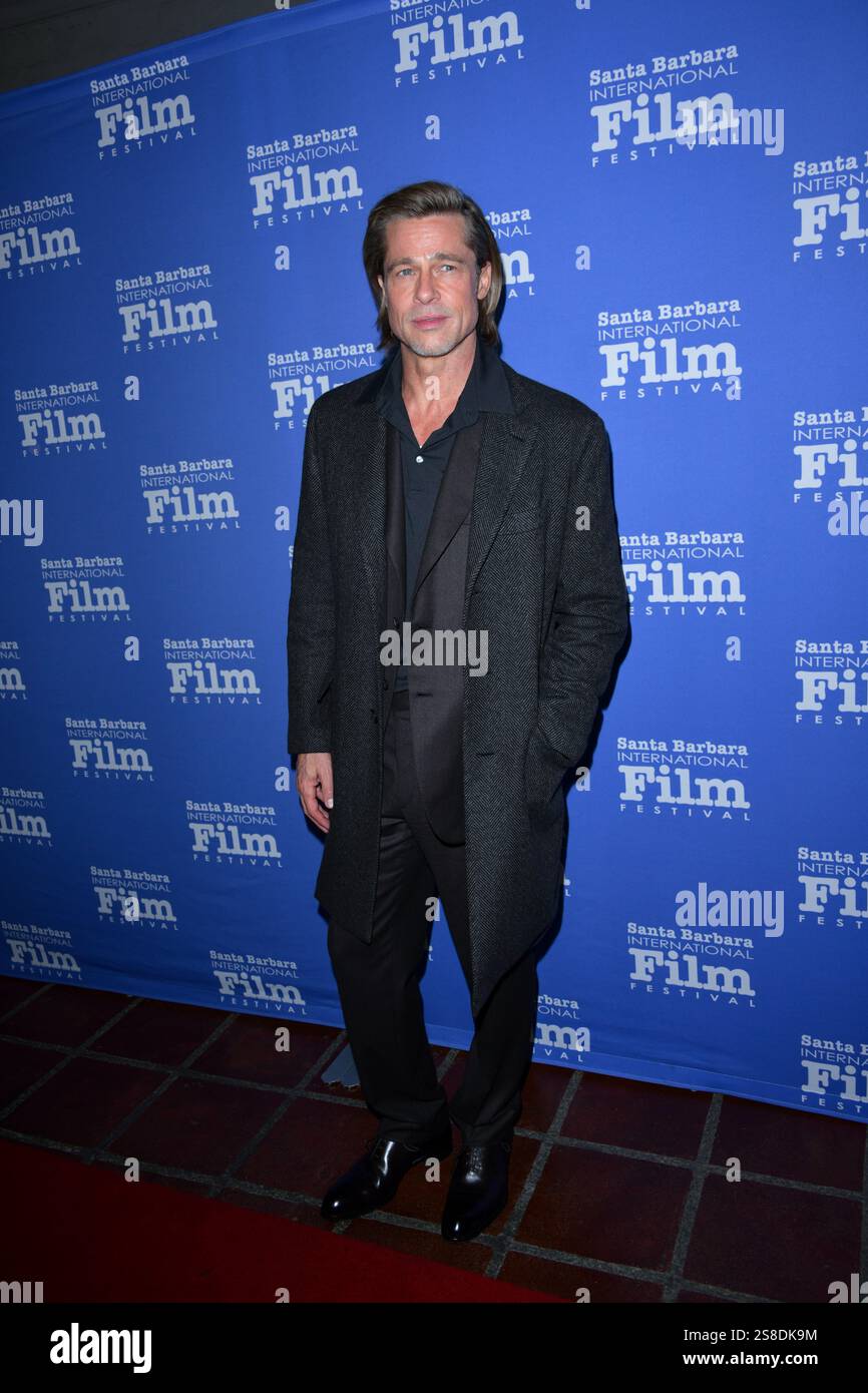 Brad Pitt at the Maltin Modern Master Award Honoring Brad Pitt, Santa ...