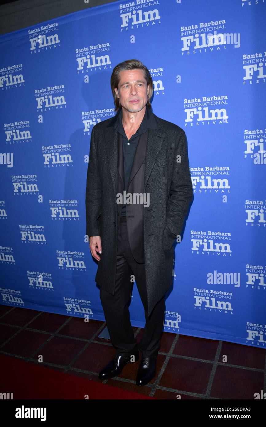 Brad Pitt at the Maltin Modern Master Award Honoring Brad Pitt, Santa ...