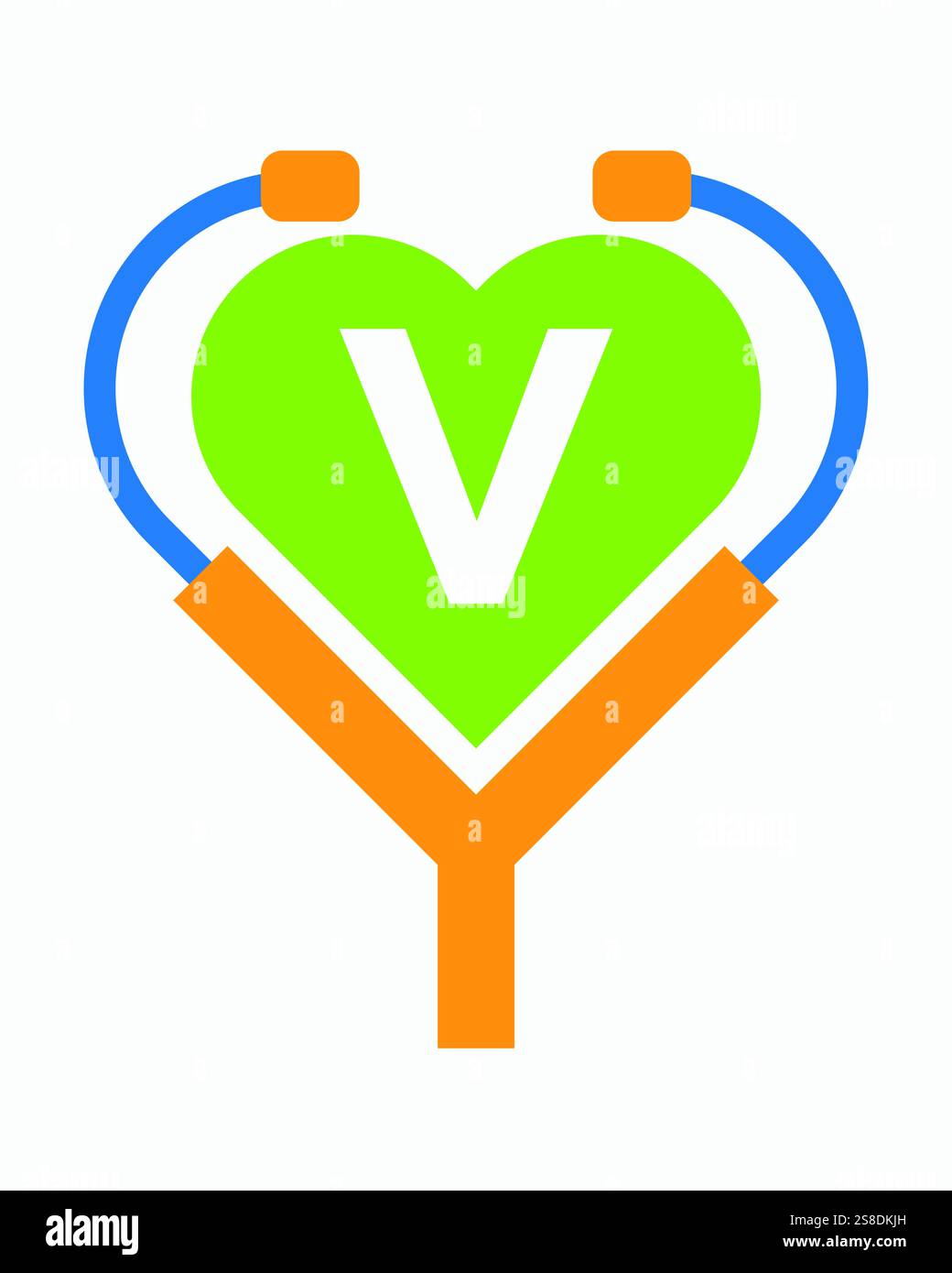 Initial Letter V Medical or Doctor Logo Concept With Stethoscope Symbol ...