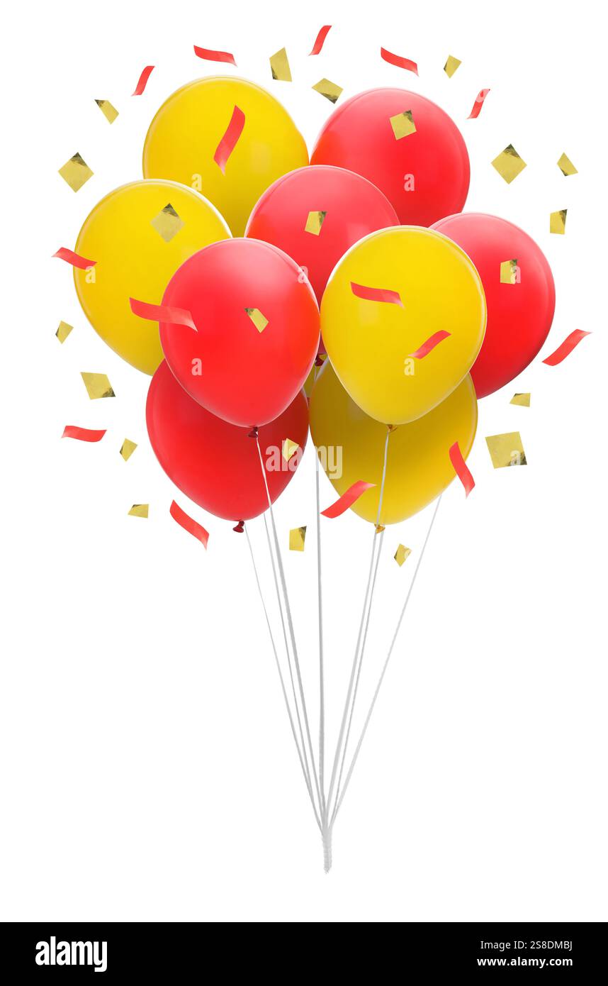 Golden party balloons group Cut Out Stock Images & Pictures - Alamy