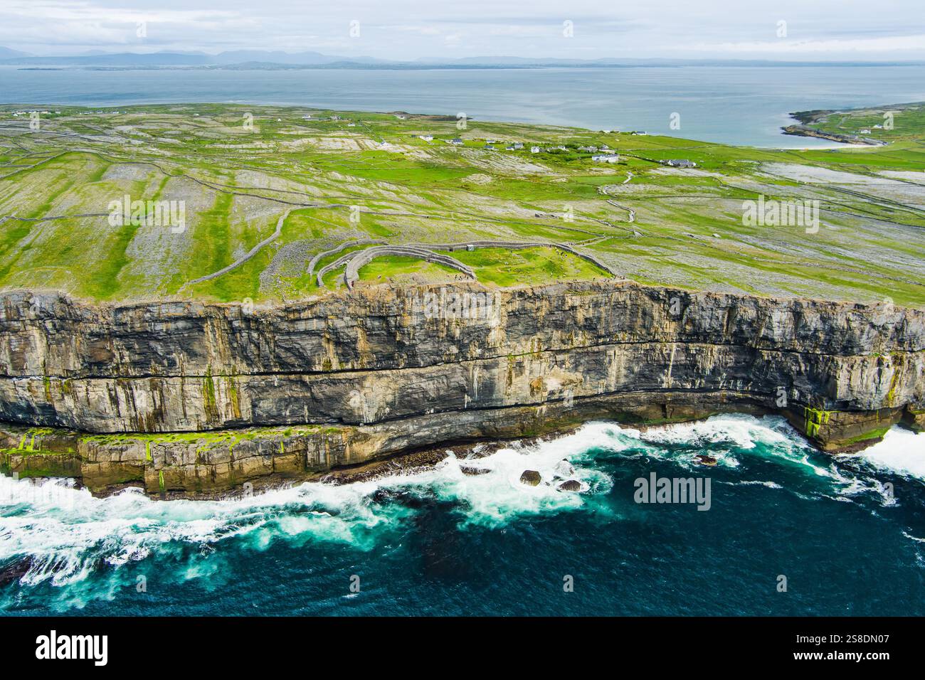 Aerial view of Dun Aonghasa or Dun Aengus , the largest prehistoric ...