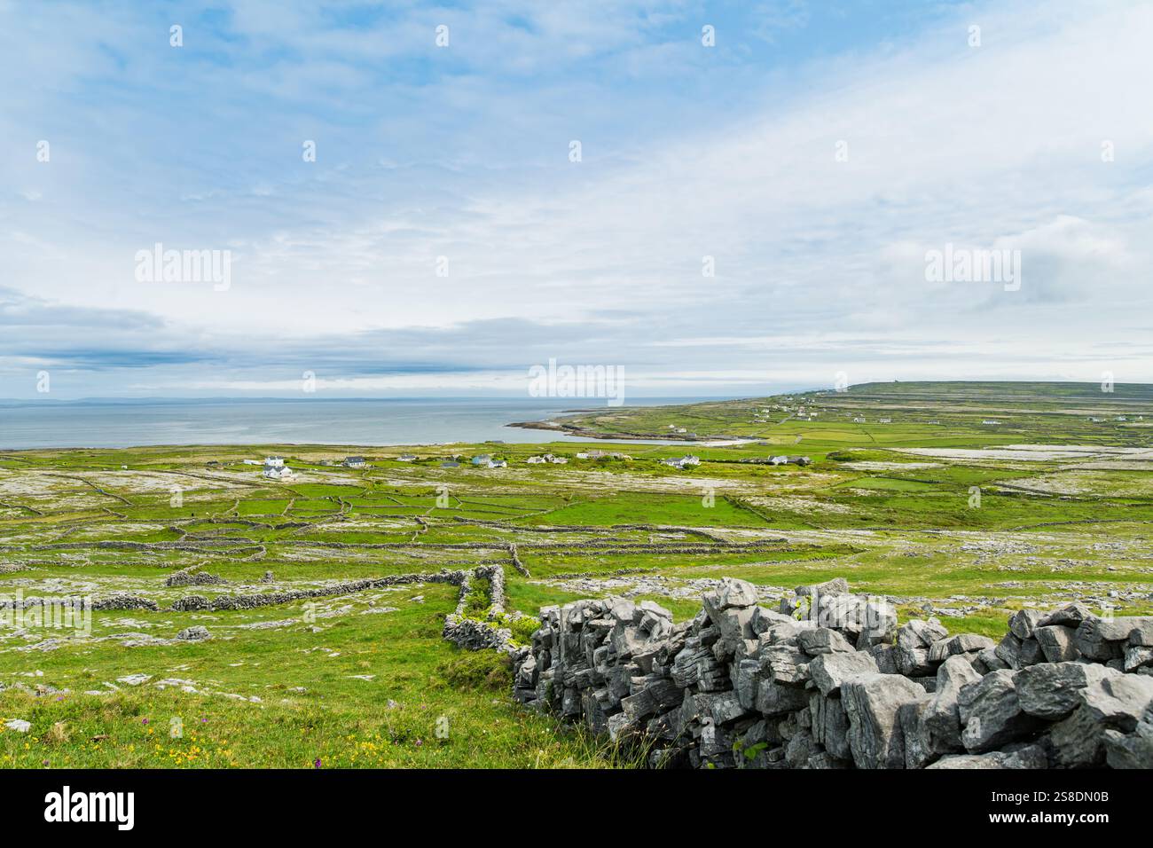 Inishmore or Inis Mor, the largest of the Aran Islands in Galway Bay ...