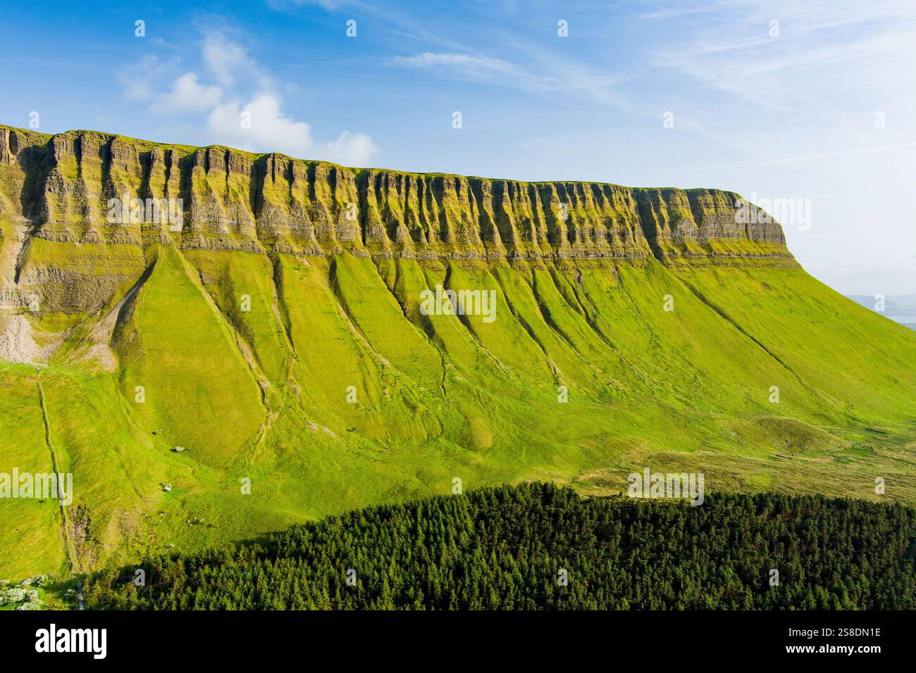 Aerial view of Benbulbin, aka Benbulben or Ben Bulben, iconic landmark ...