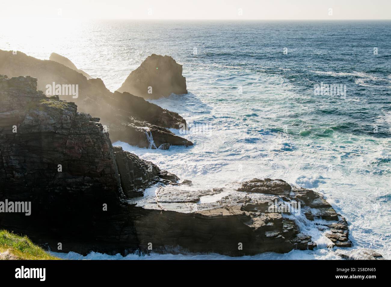 Rough and rocky shore at Malin Head, Ireland's northernmost point, Wild ...