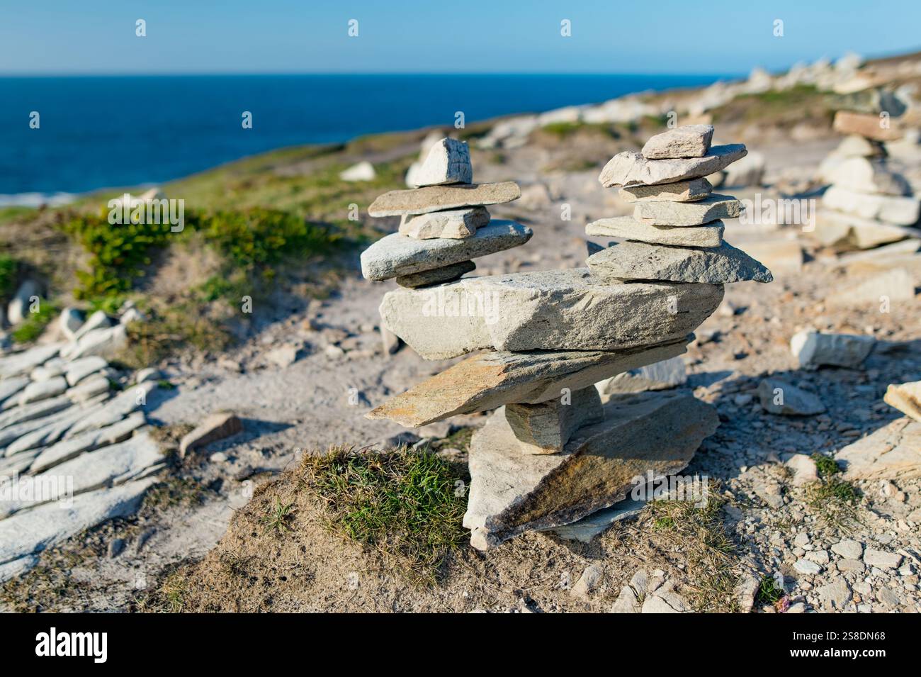 Stones stacks at Malin Head, Ireland's northernmost point, Wild ...