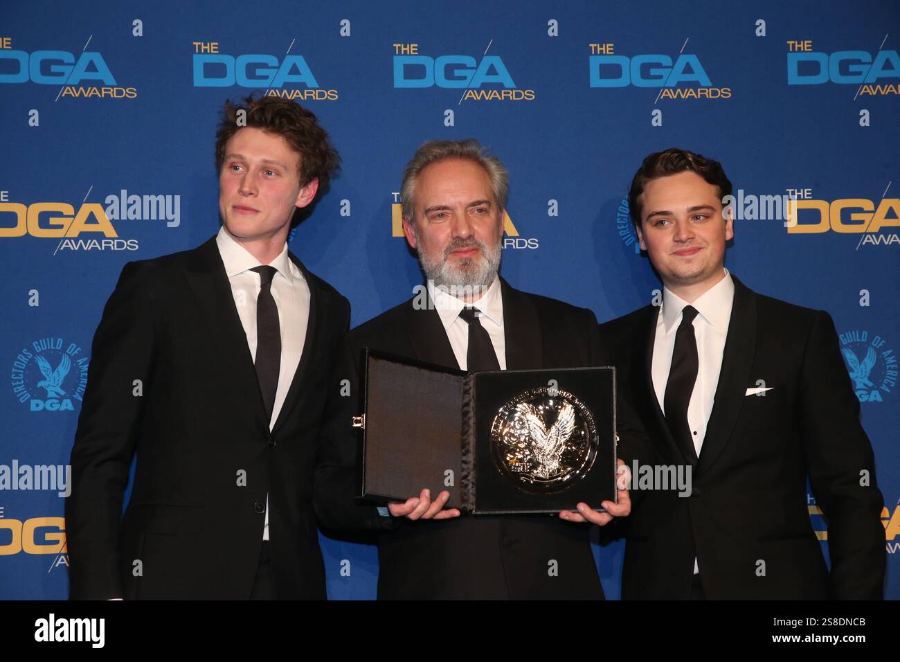 Sam Mendes, George MacKay, Dean-Charles Chapman during the 72nd Annual ...
