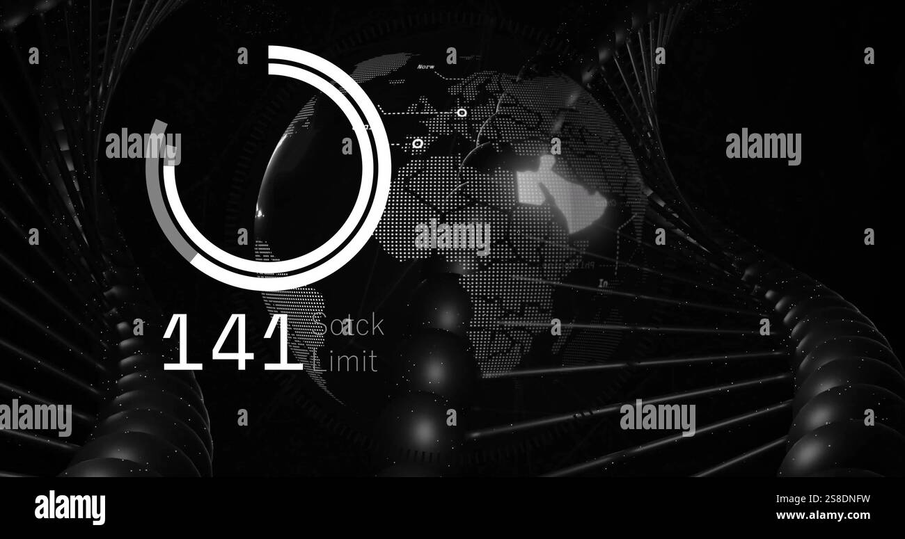 Digital world map with data processing image over India Stock Photo - Alamy