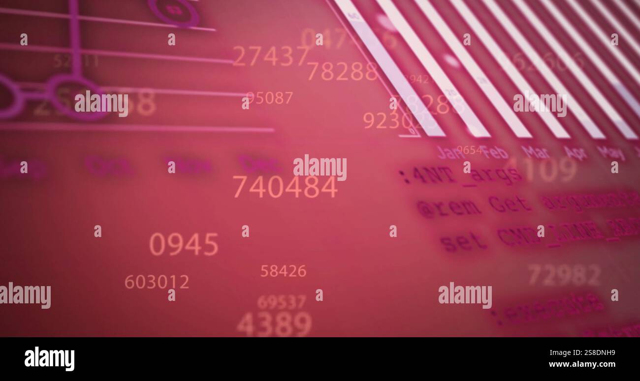 Network connections over red digital hi-res stock photography and ...