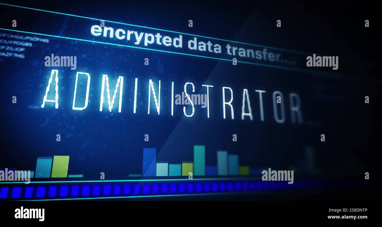 Encrypted data transfer image over bar graph and digital interface Stock Photo - Alamy