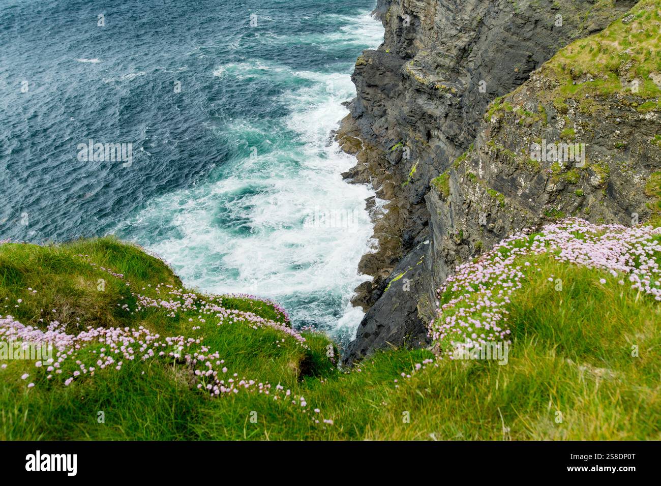 Spectacular Kilkee Cliffs, situated at the Loop Head Peninsula, remote ...