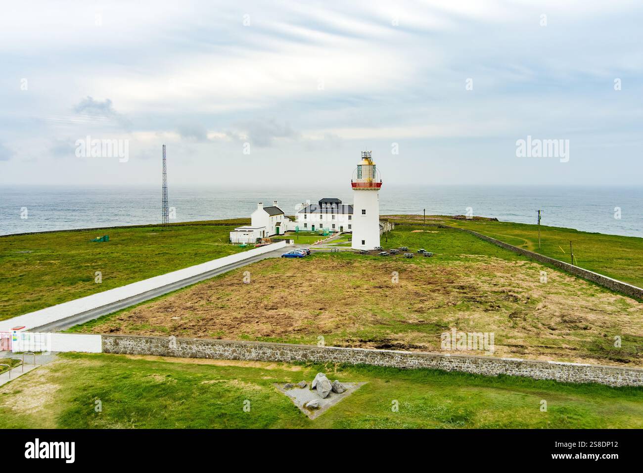 Aerial view of the Loop Head Lighthouse, located south-east of Kilkee ...