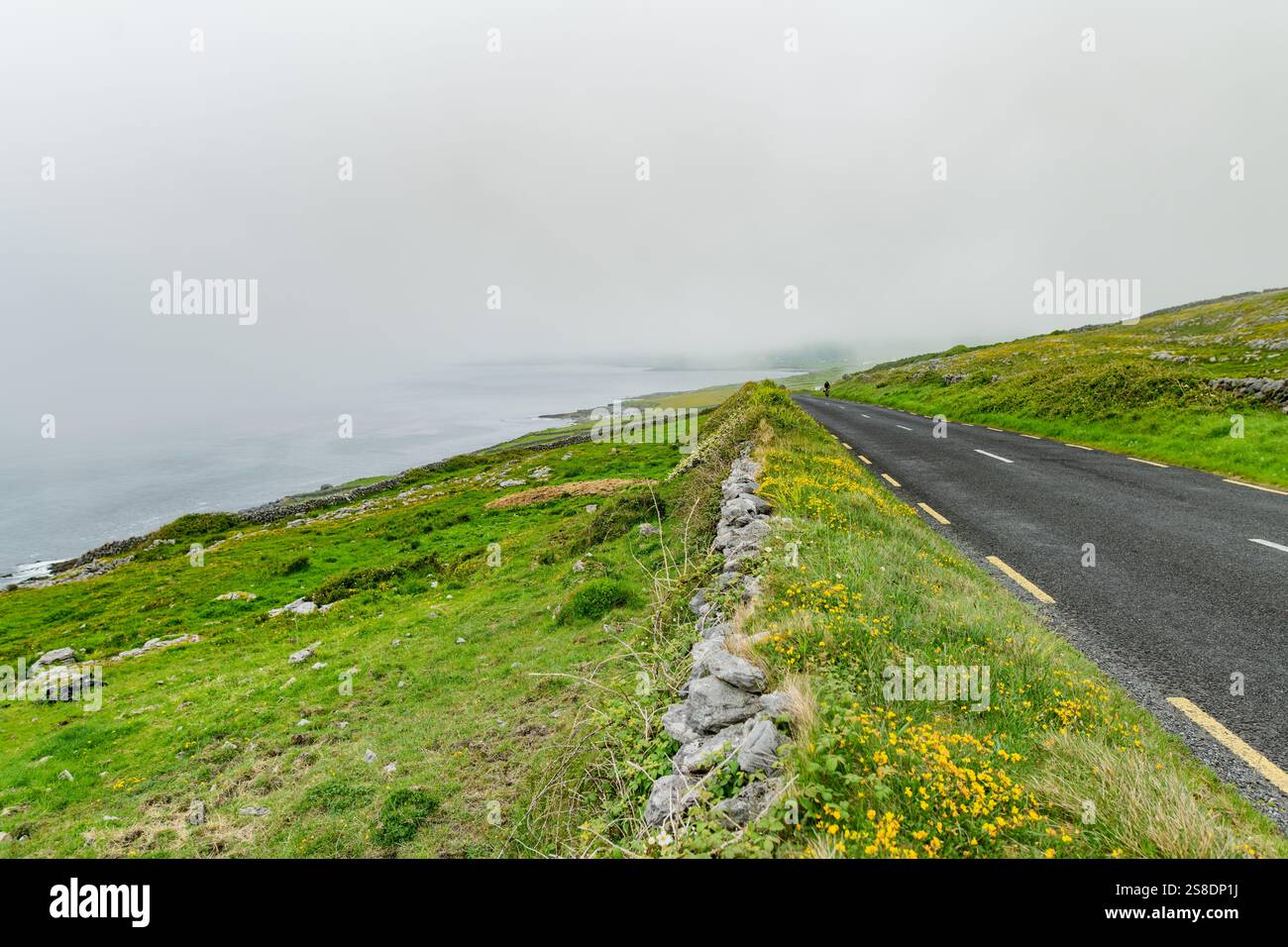 Spectacular misty landscape in the Burren region of County Clare ...