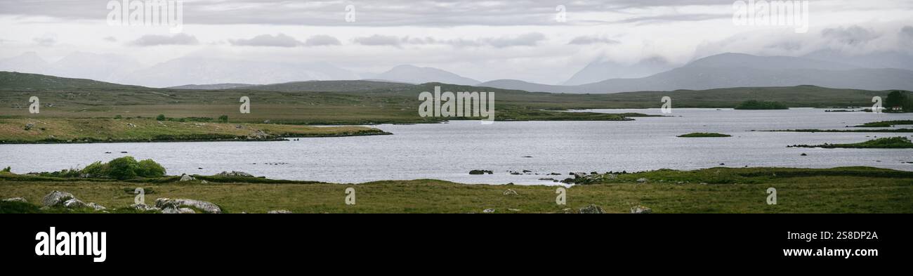 Beautiful view of Glenicmurrin Lough lake in Connemara region in ...
