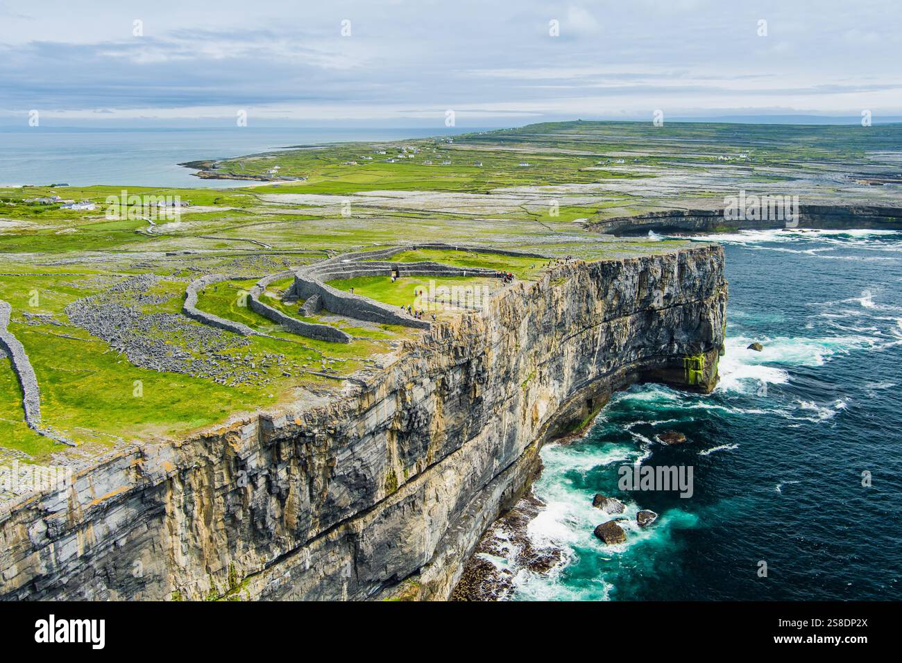 Aerial view of Dun Aonghasa or Dun Aengus , the largest prehistoric ...