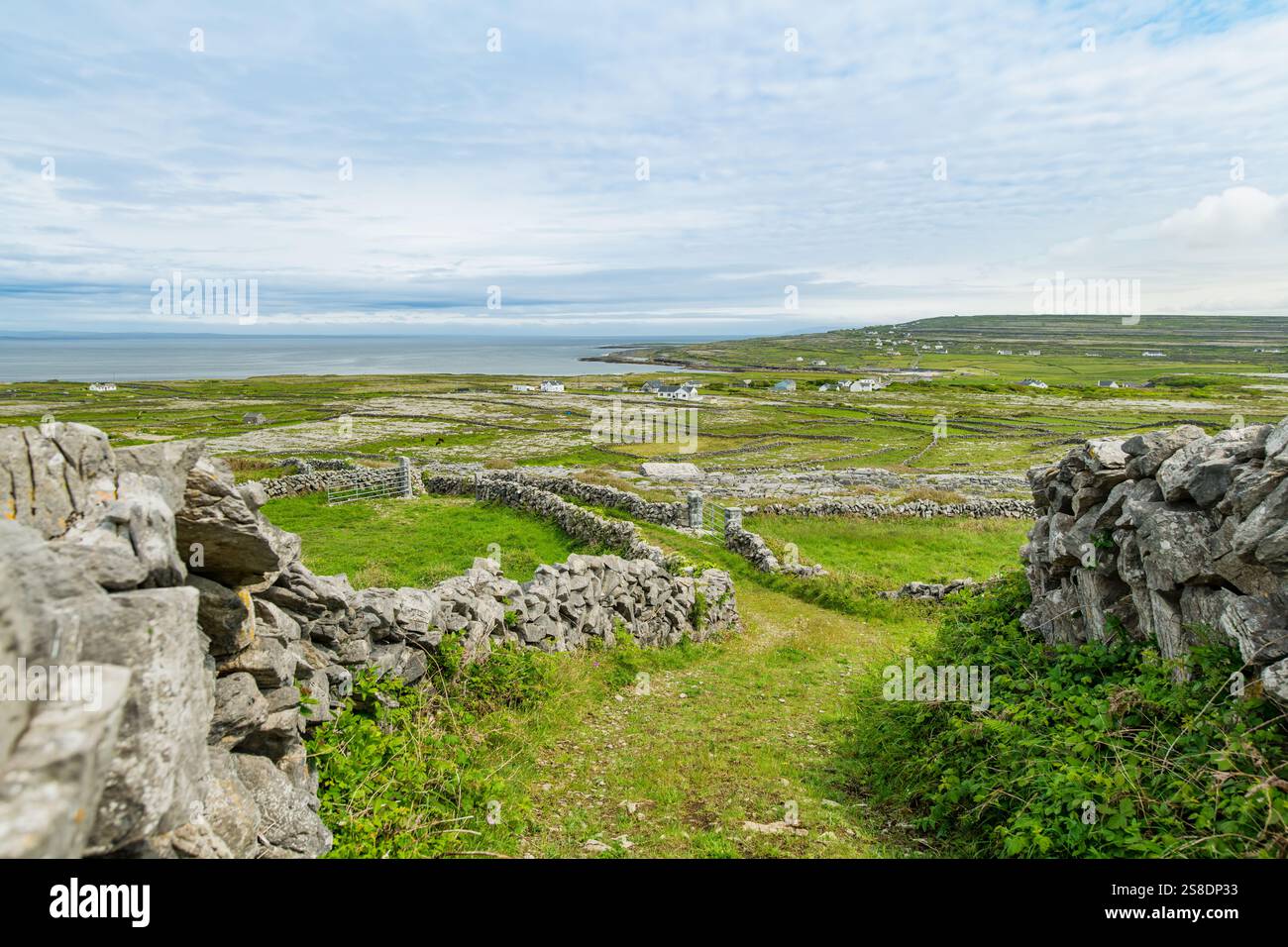 Inishmore or Inis Mor, the largest of the Aran Islands in Galway Bay ...