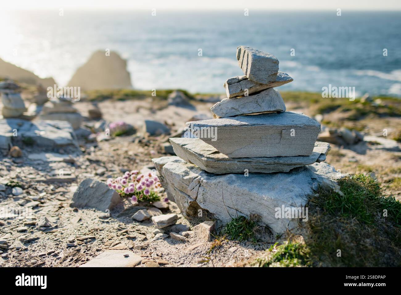 Stones stacks at Malin Head, Ireland's northernmost point, Wild ...