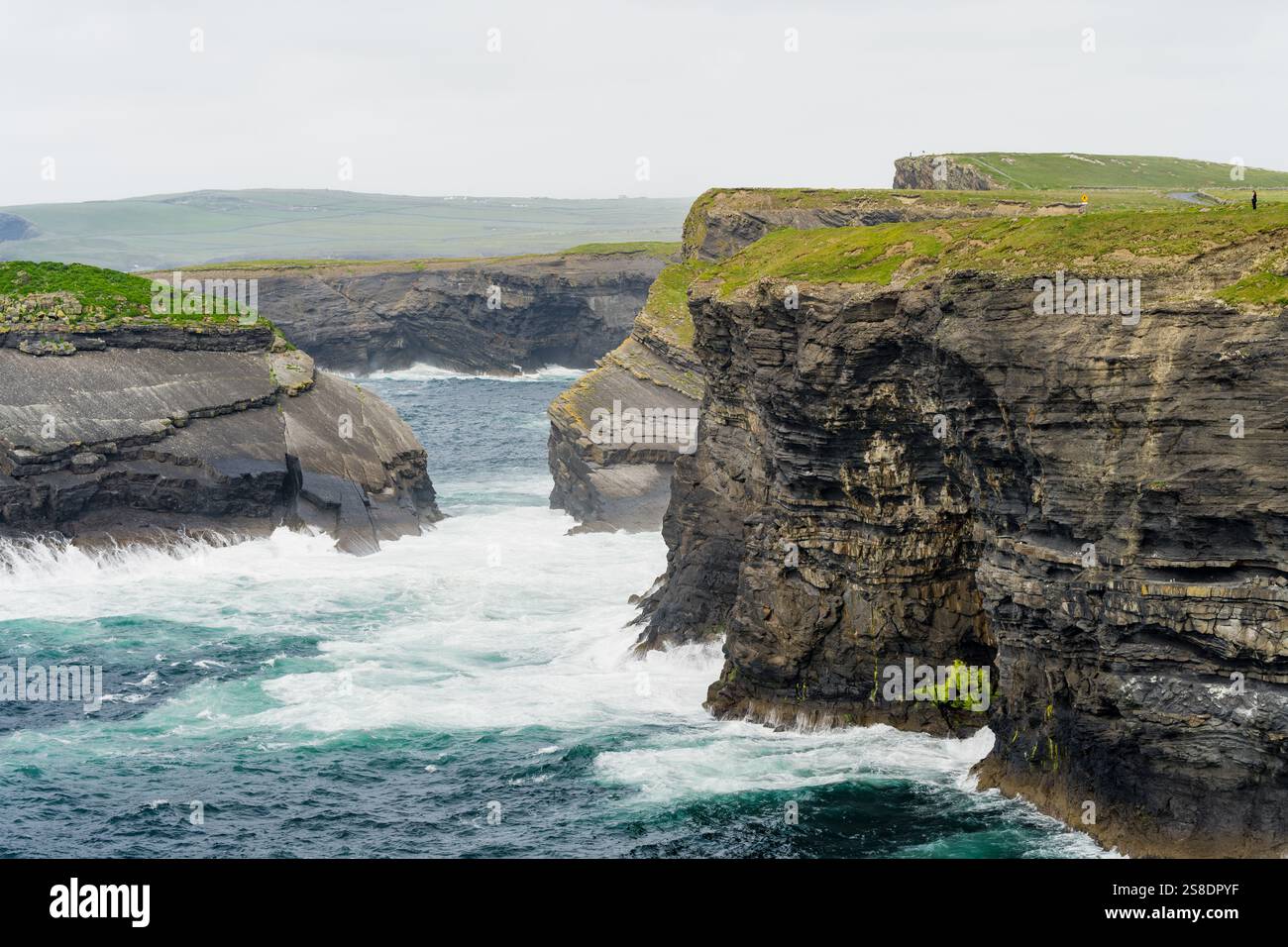 Spectacular Kilkee Cliffs, situated at the Loop Head Peninsula, remote ...