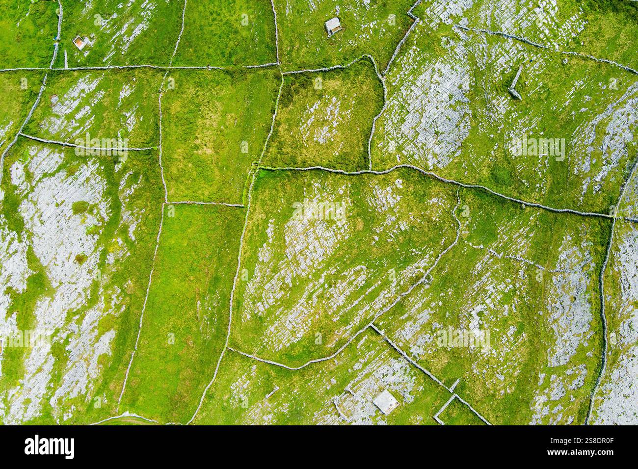 Aerial view of Inishmore or Inis Mor, the largest of the Aran Islands ...