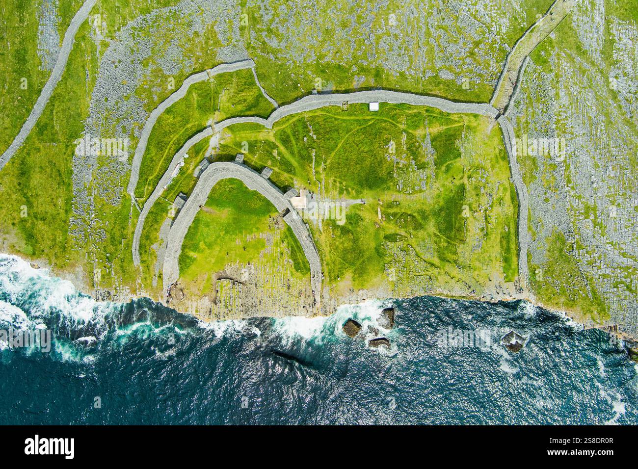 Aerial view of Dun Aonghasa or Dun Aengus , the largest prehistoric ...