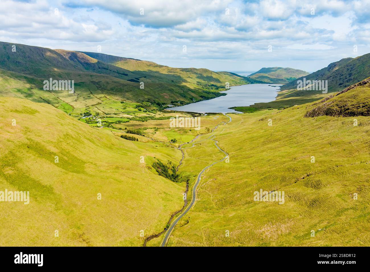 Beautiful aerial view of Connemara region in Ireland. Scenic Irish ...