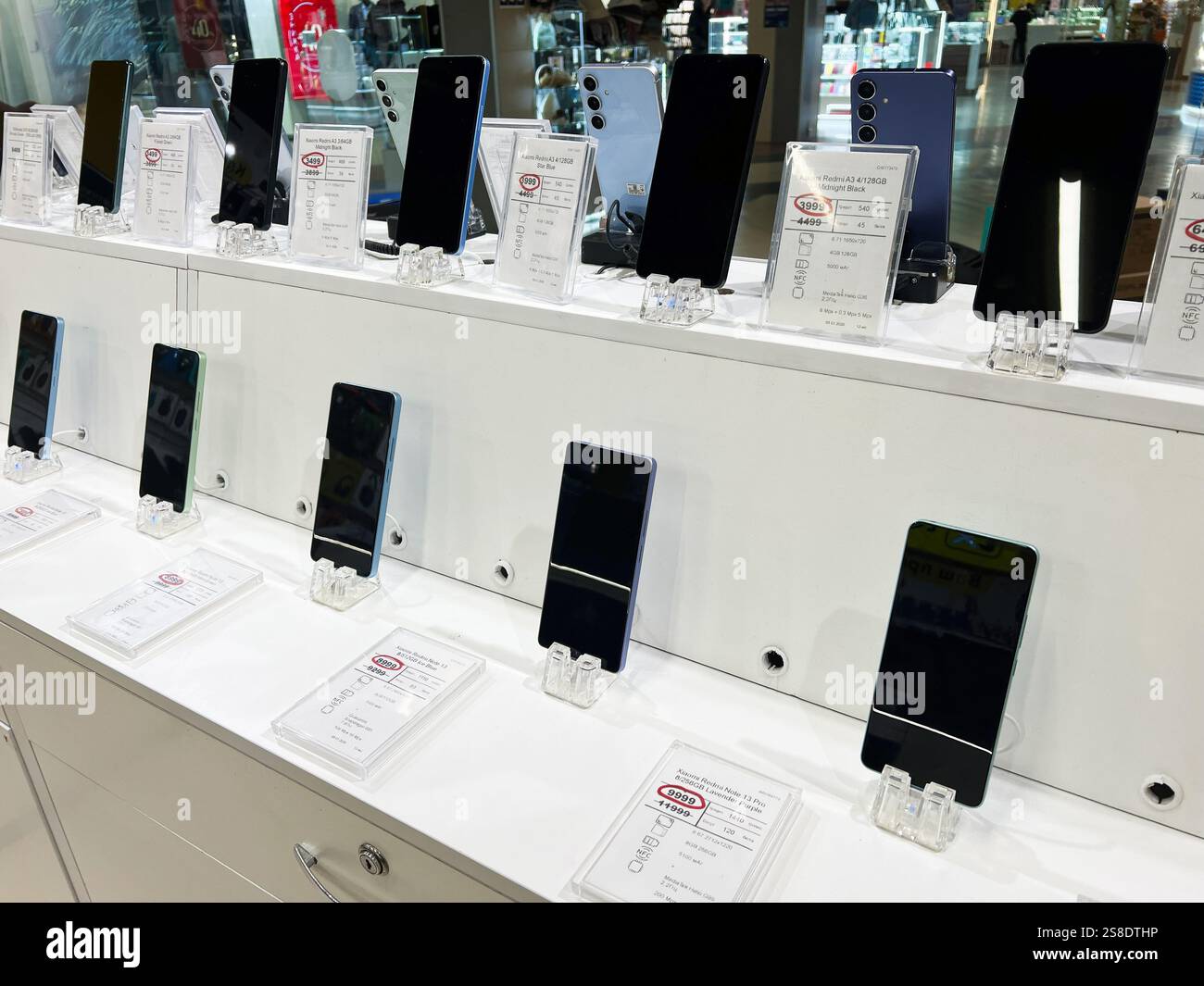 Kyiv, Ukraine - January 21, 2025: Showcase of various Xiaomi Redmi ...