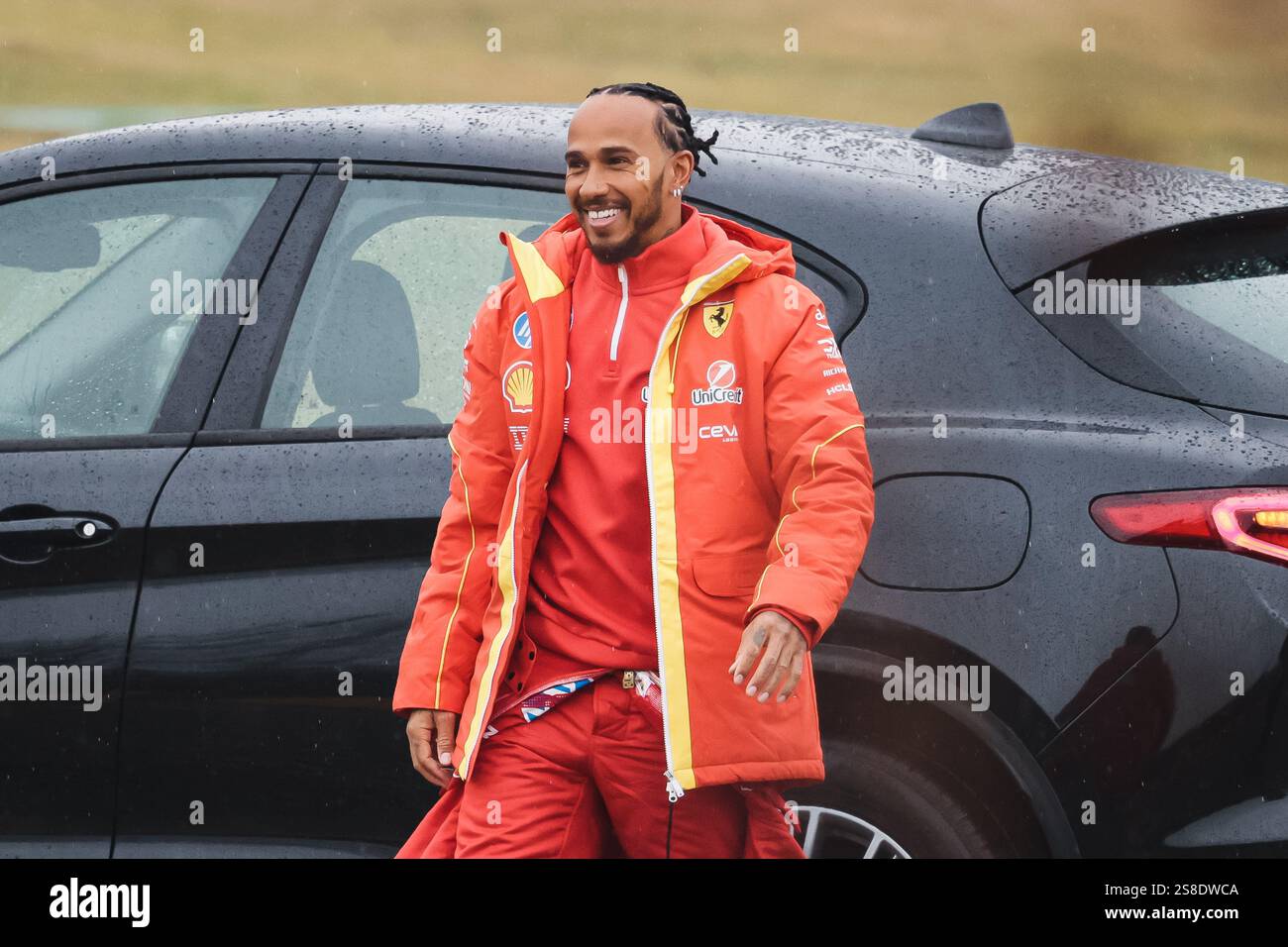 Milan, Italy. 22nd Jan, 2025. Maranello. Lewis Hamilton drives on track ...