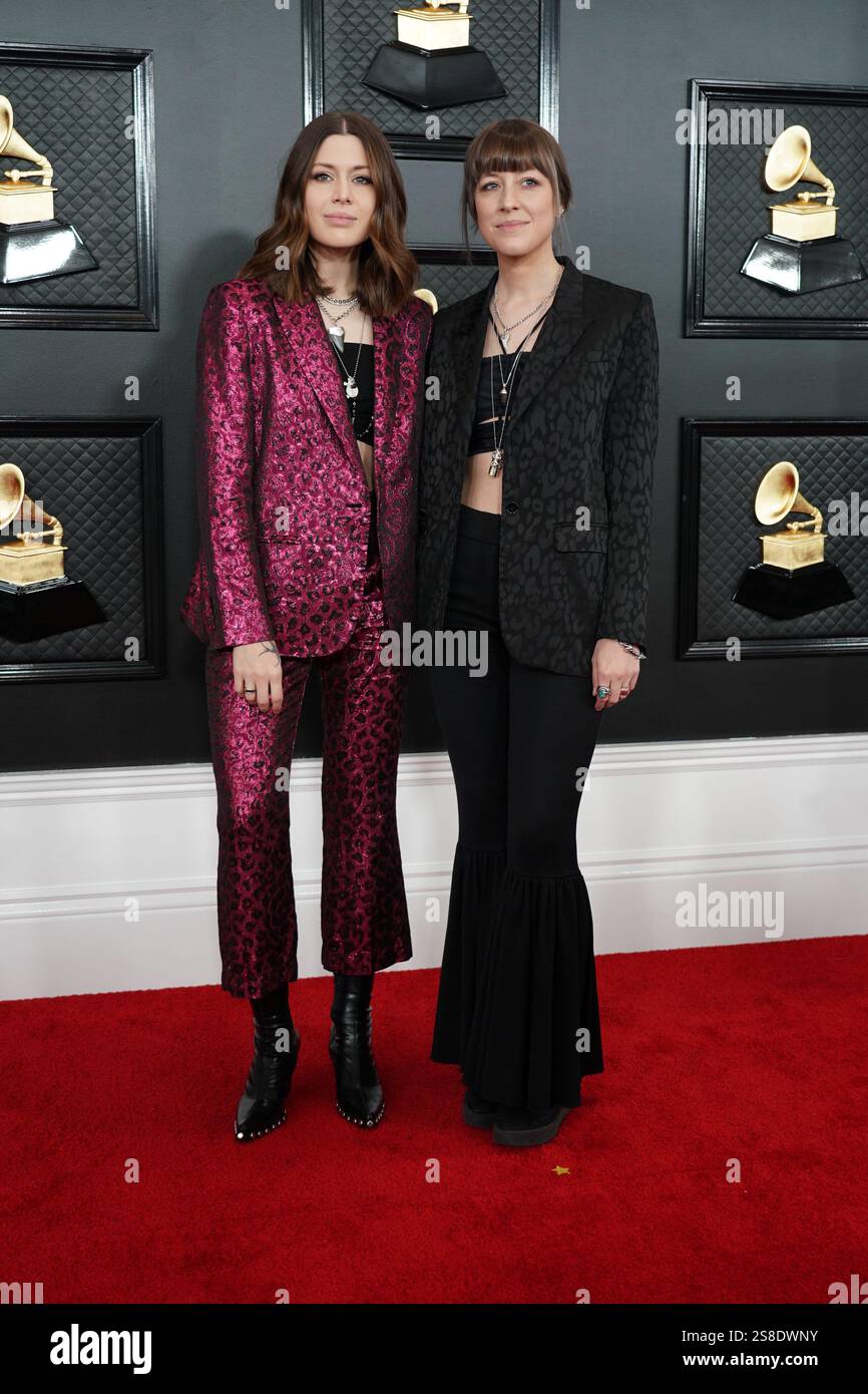Rebecca Lovell and Megan Lovell of Larkin Poe at the 62nd Annual Grammy ...
