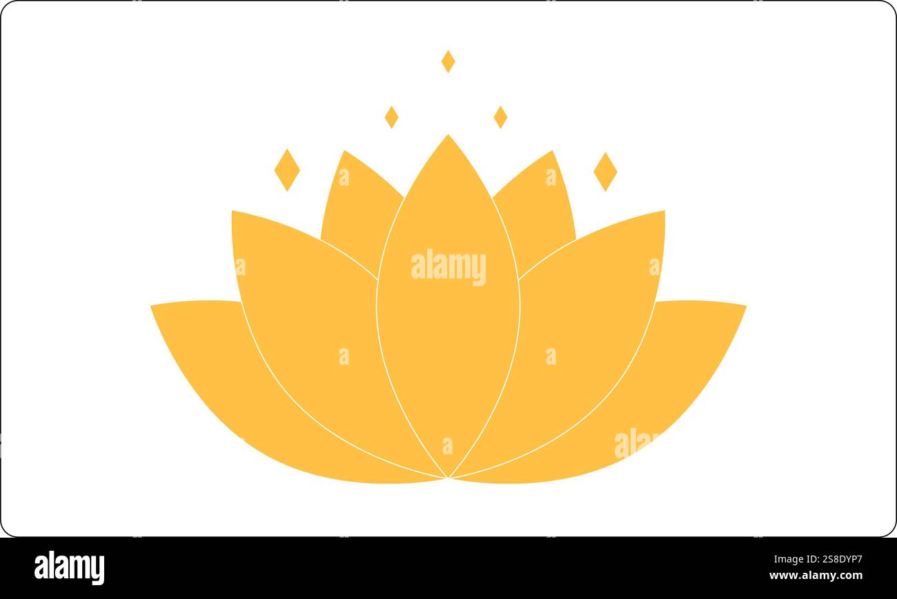 Yellow Lotus Flower In Flat Vector Illustration Symbolizing ...