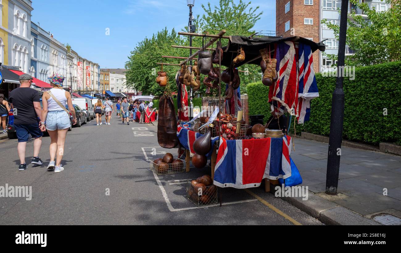 London - 06 17 2022: Vintage Leather Sports Stall for Boxing and ...