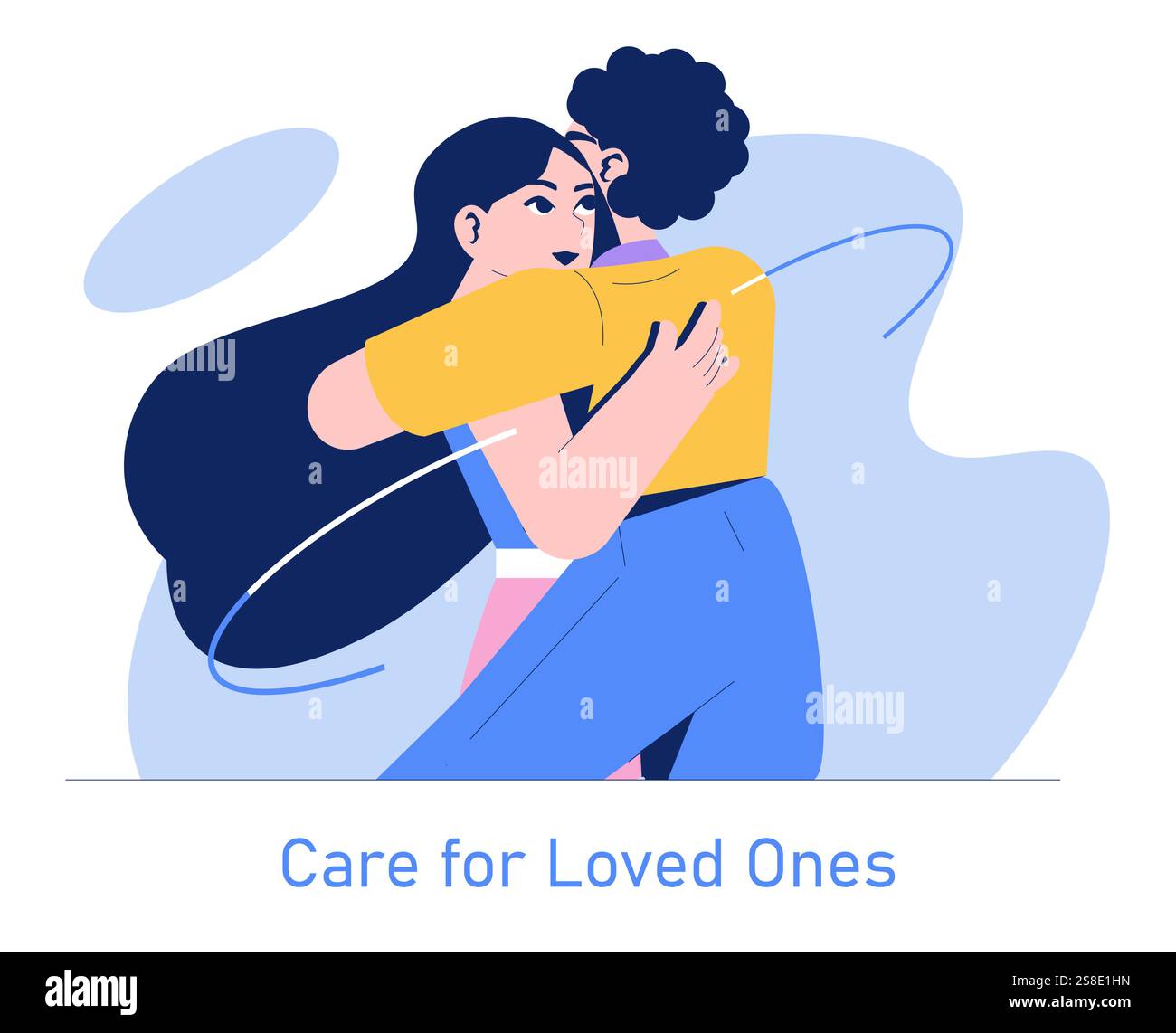Care Day concept. Two individuals embracing in a comforting hug ...